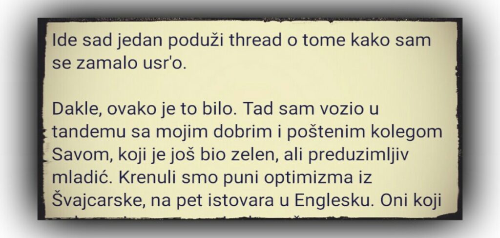 Kako sam se zamalo usr'o